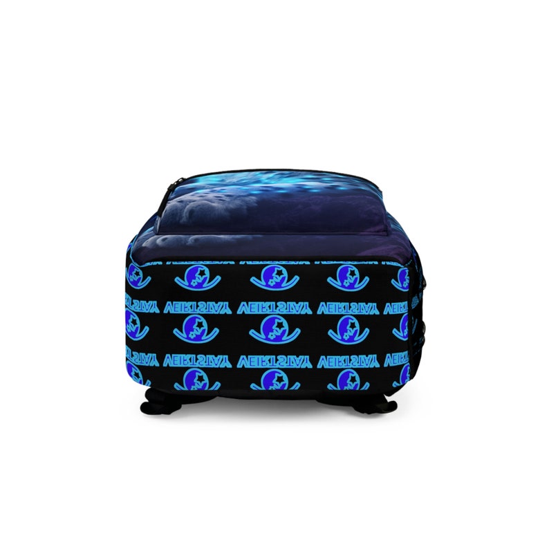 Snow Leopard Backpack Black Glowing Neon Book Bags Psychedelic Travel ...