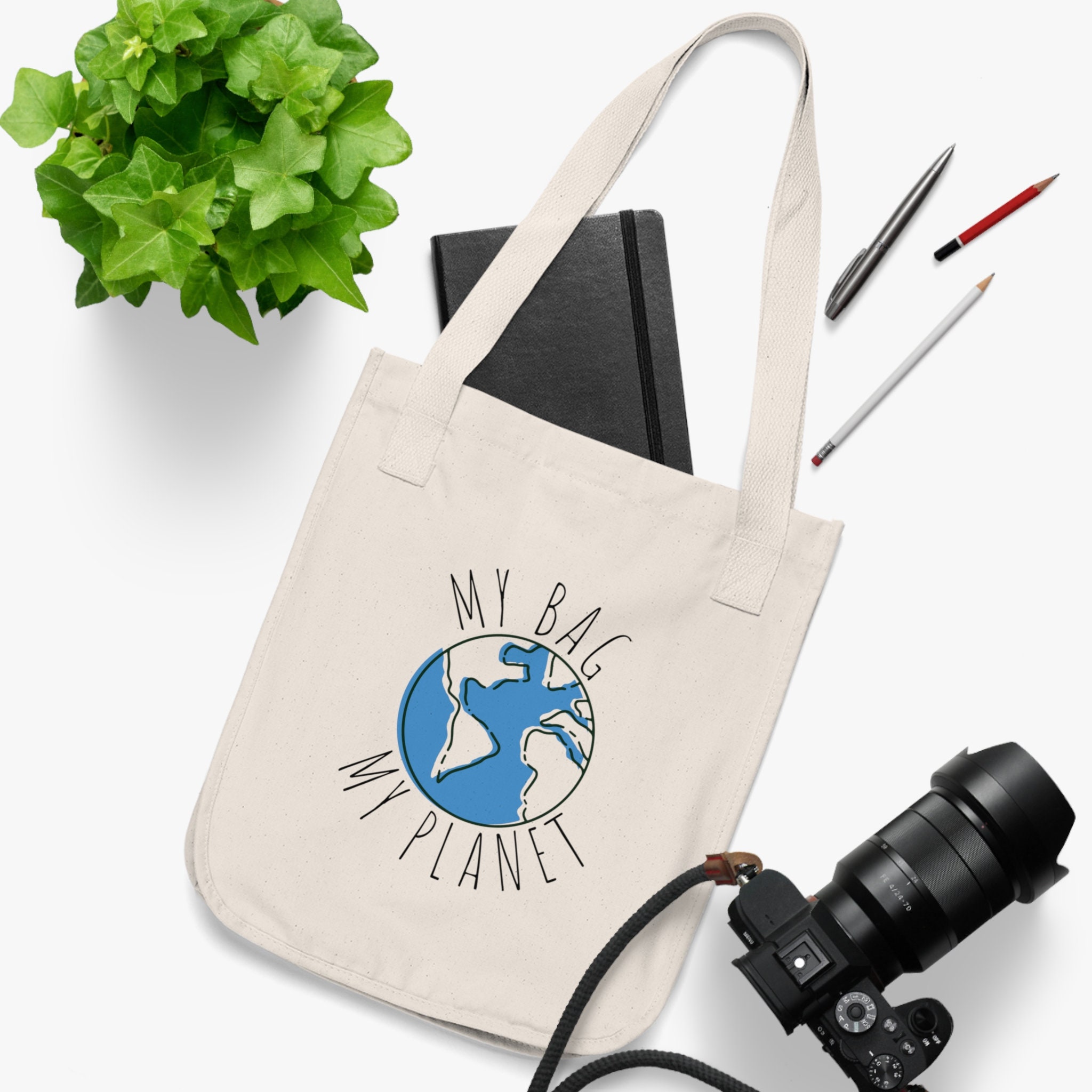 Organic Cotton Tote Bag, Eco Friendly Canvas Carry All, Nature Inspired ...