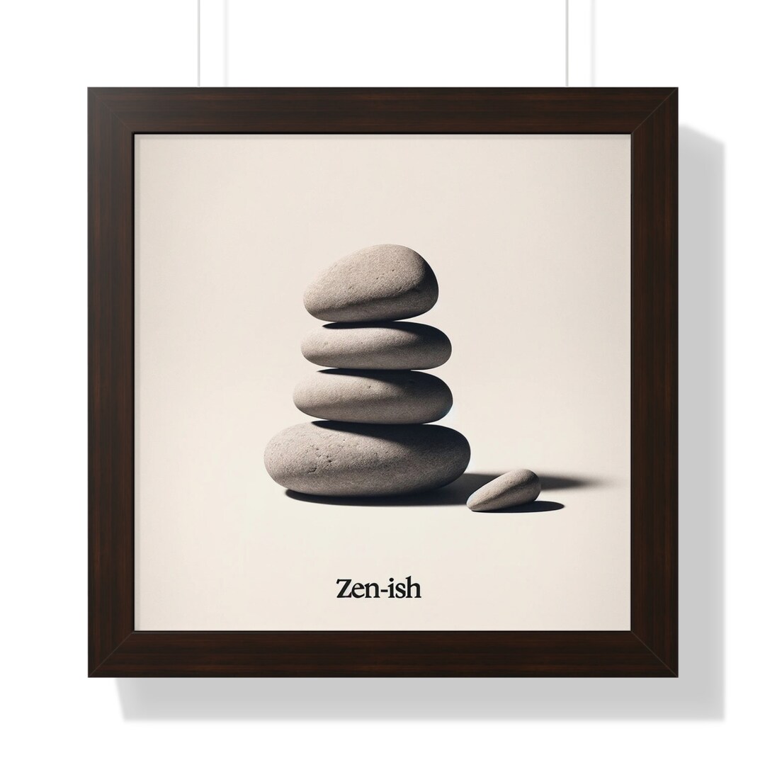 Veirtstay 'zen-ish' Framed Poster: Sepia Stones Stacking Print ...
