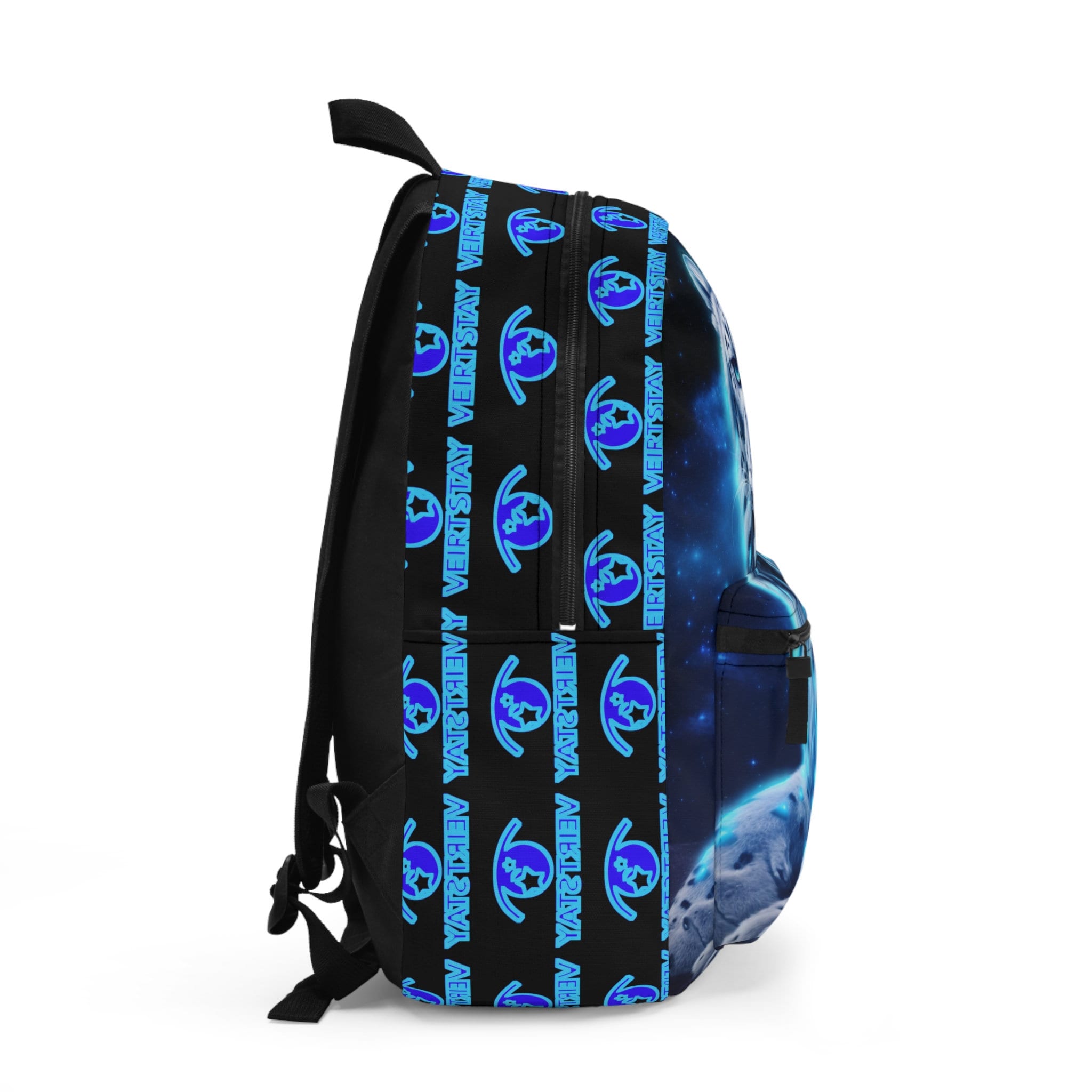 Snow Leopard Backpack Black Glowing Neon Book Bags Psychedelic Travel ...