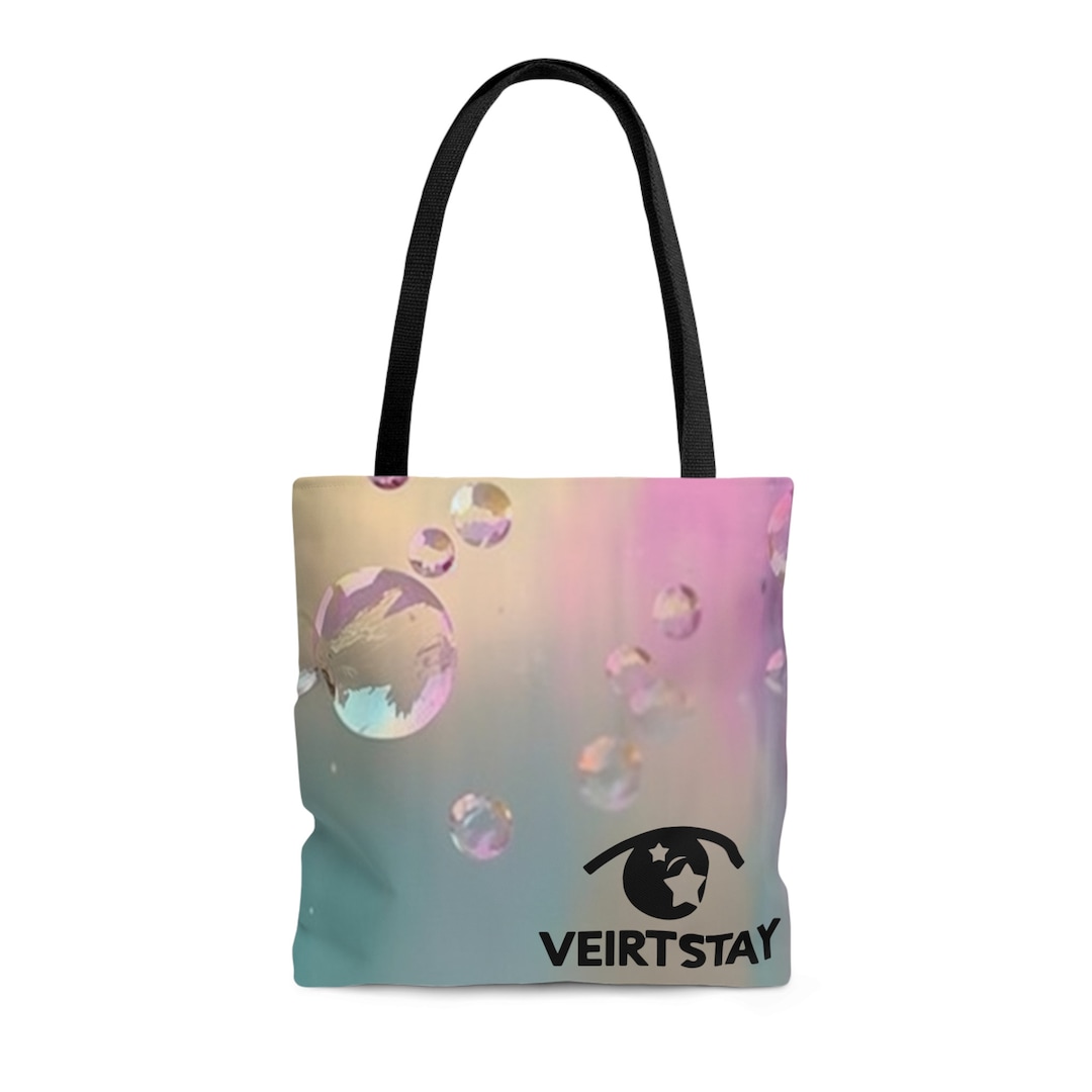 Bubble Tote Bag Aesthetic Pink and Turquoise Totebag VEIRTSTAY Painted ...