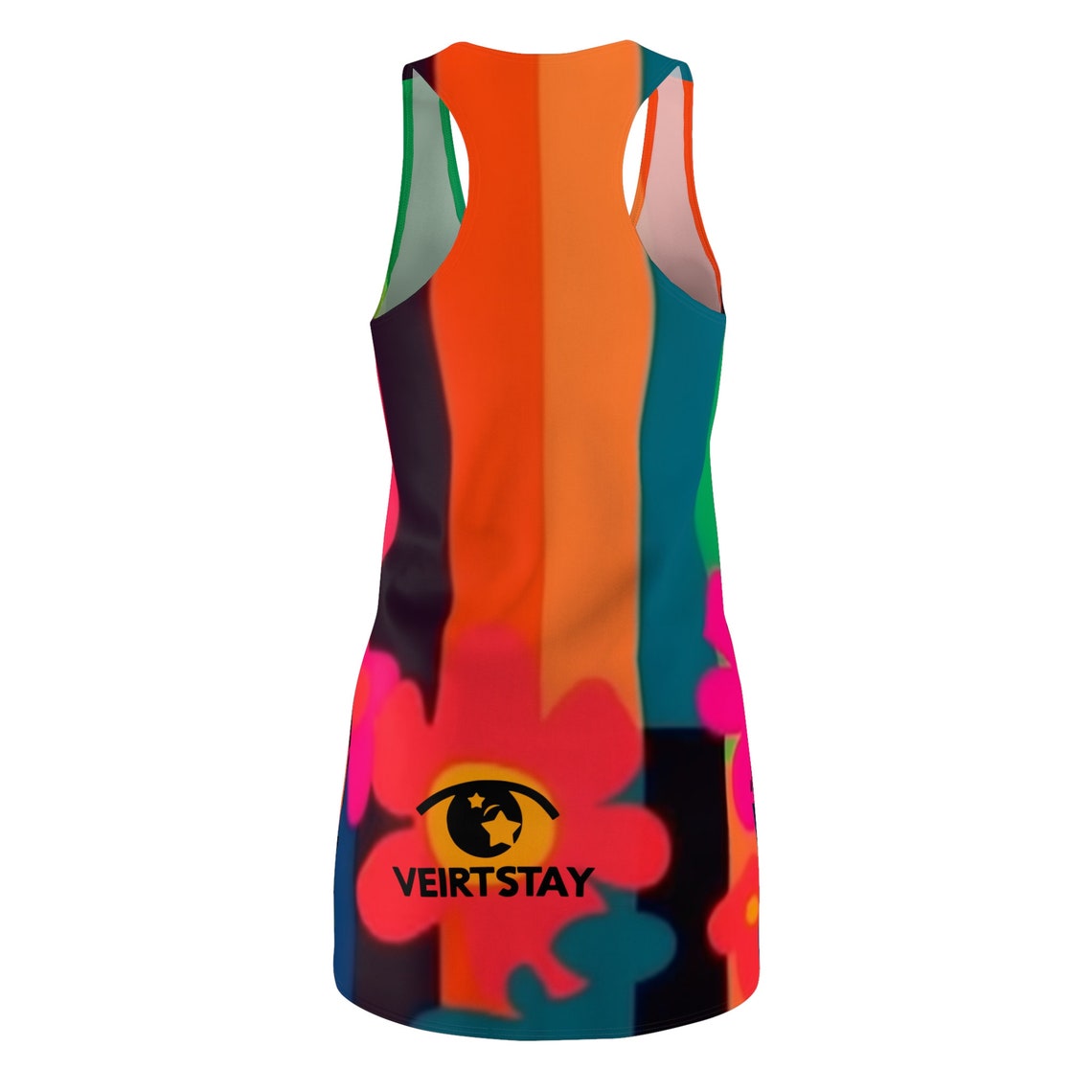 Floral Print Dress Casual Womens Dresses Pop Art Inspired Retro Summer ...