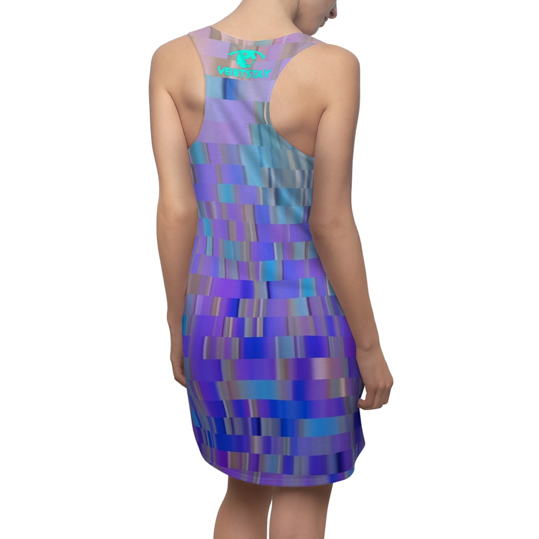 Pixelated Print Dress Racerback Tank Unique Womens Wear Casual Fashion ...