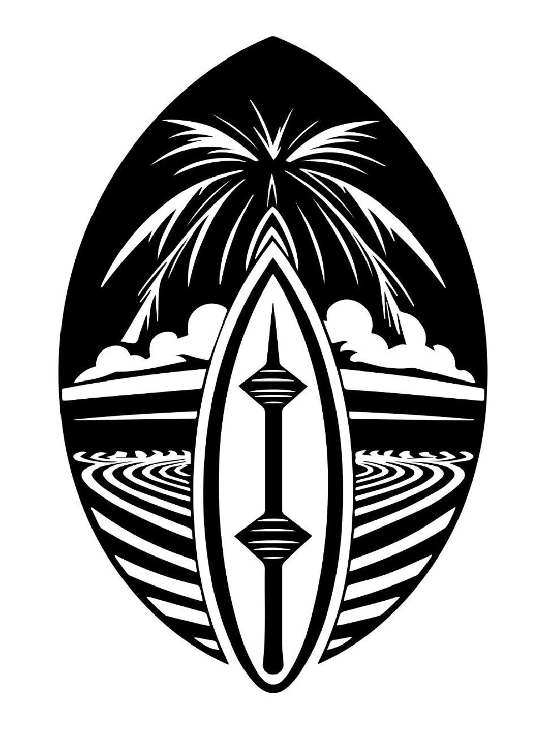 Surf Board With Wave Vinyl Sticker - Etsy