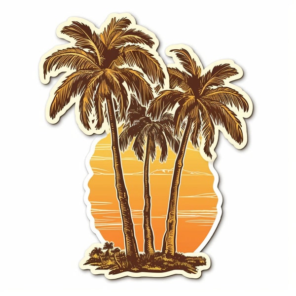 Palm Trees Sticker - Etsy