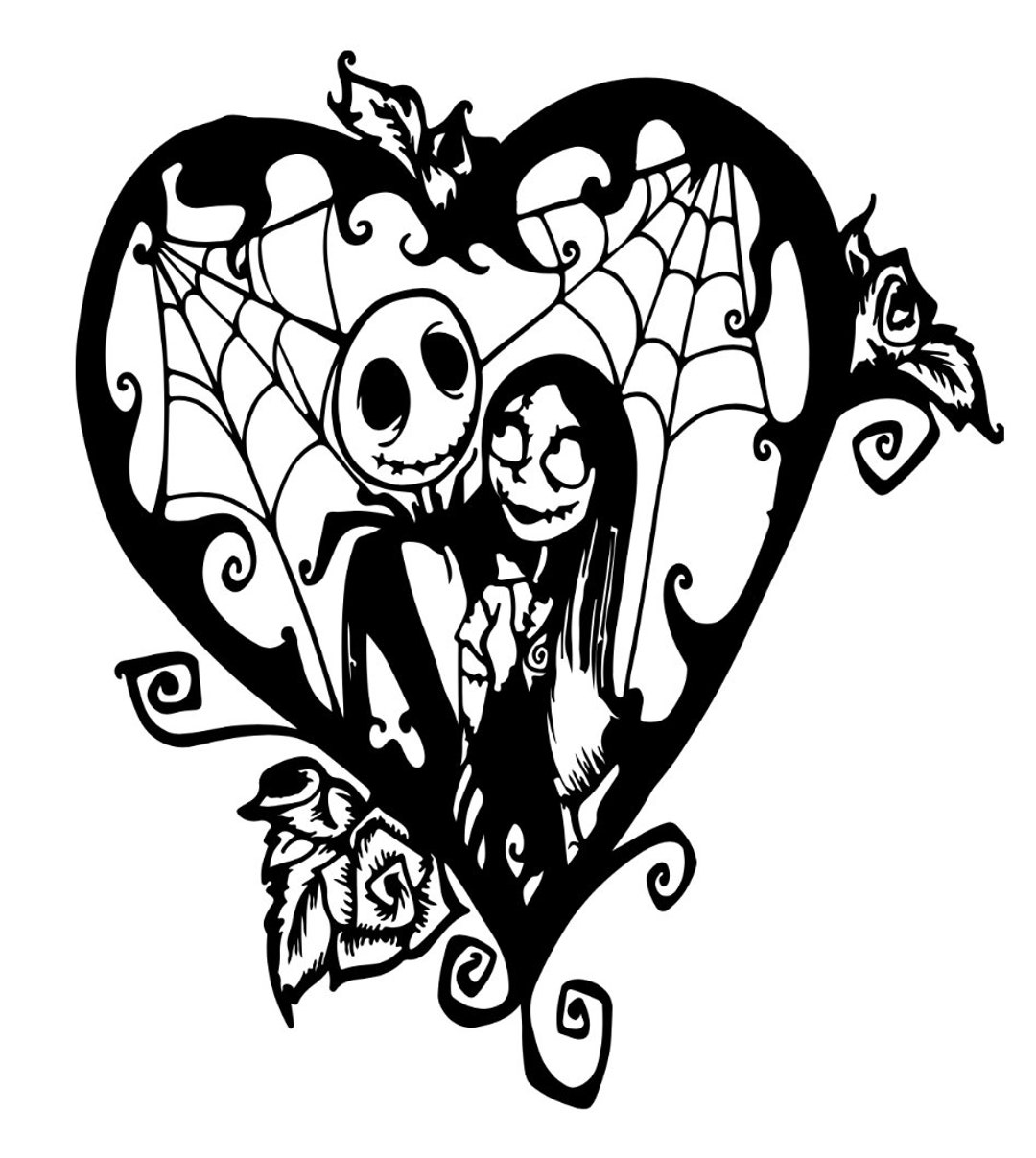 Jack and Sally Heart - Etsy