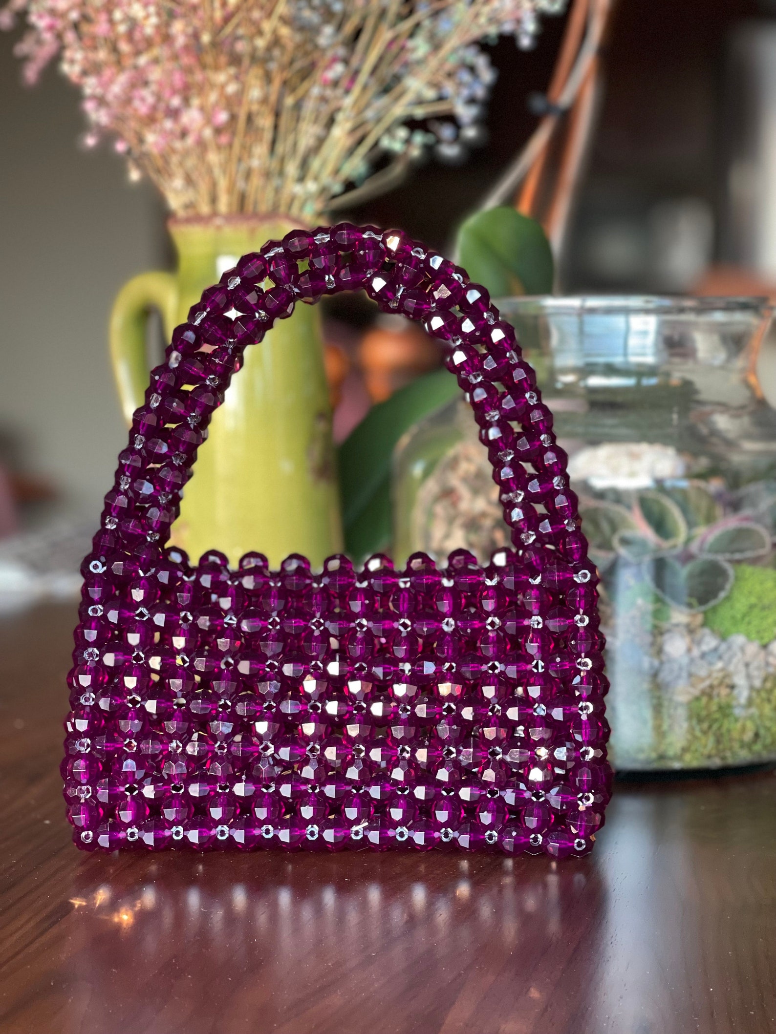 Sparkly Handmade Beaded Purse, Wedding Purse, Bride, Bachelorette, Prom ...