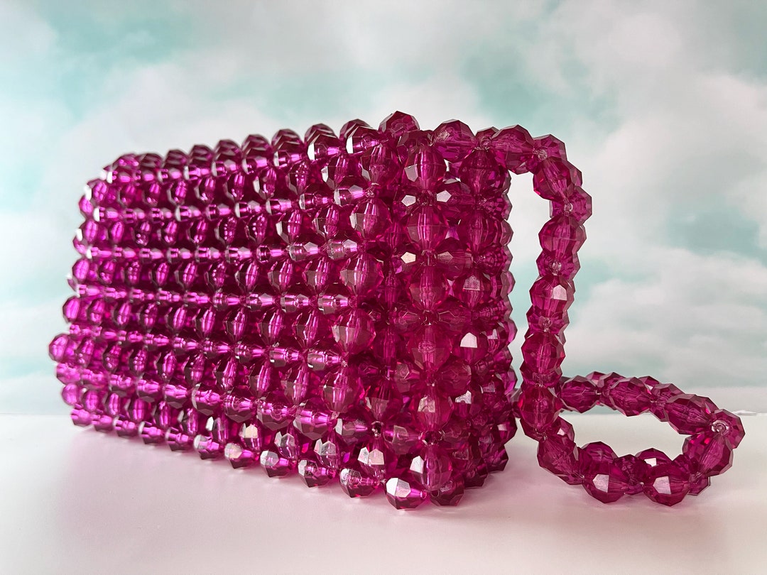Sparkly Handmade Hot Pink Beaded Purse, Wedding Purse Bride ...