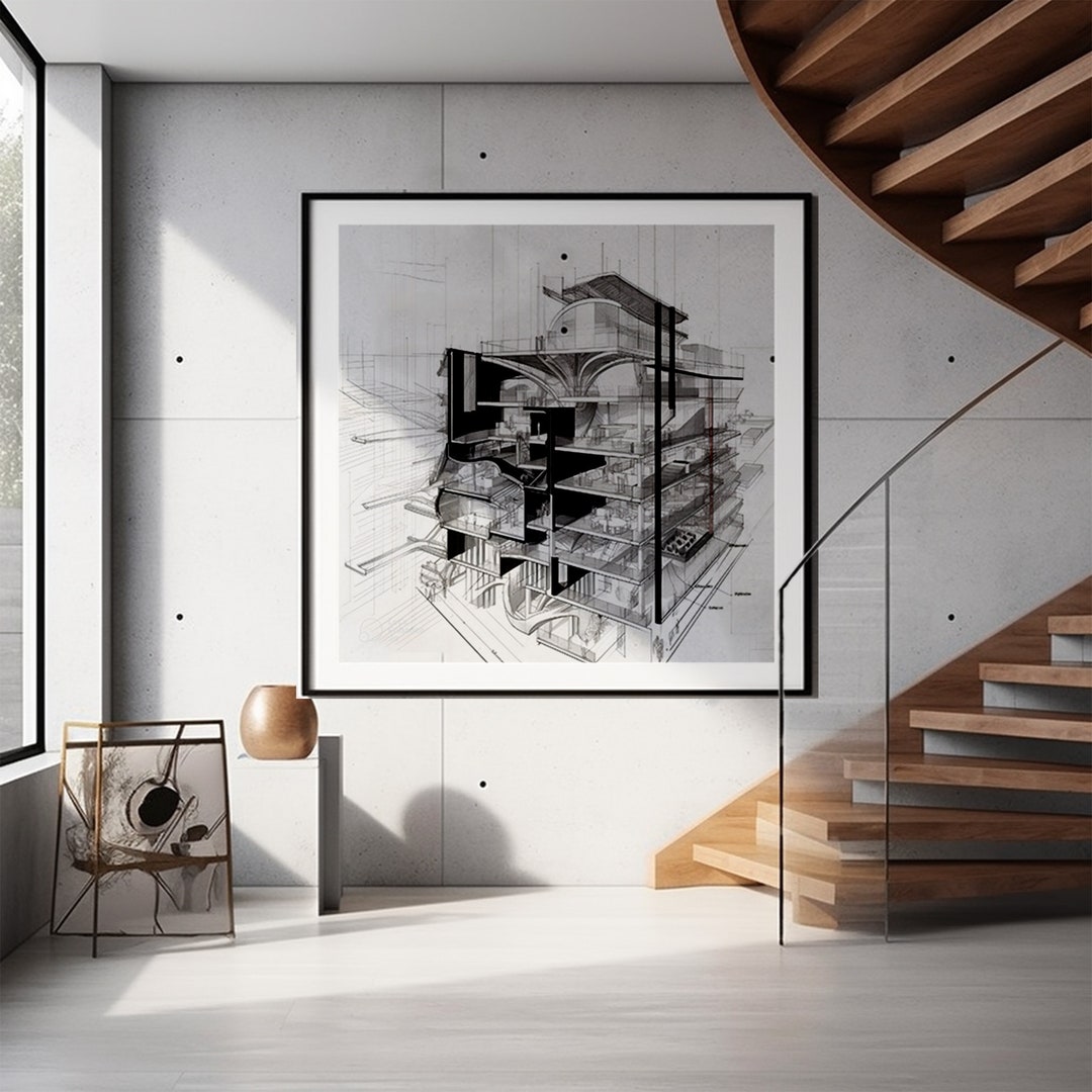 Architecture Print Section Axon V1 - Etsy