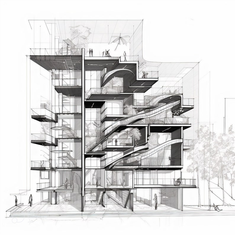 Architecture Print - Section V2 - Etsy