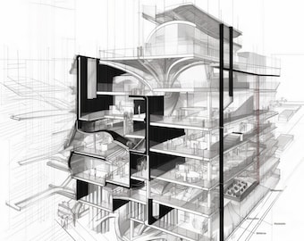 Architecture Print - Section V2 - Etsy