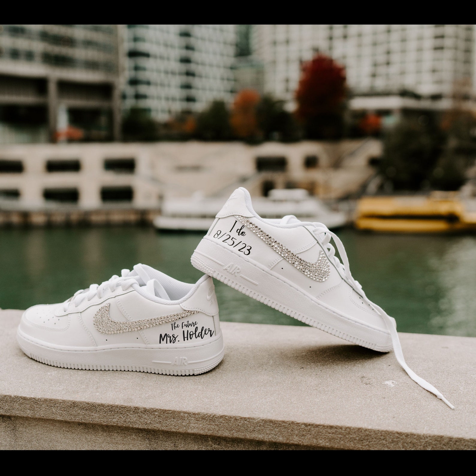 Custom Air Force 1s Wedding Bridal Sneaker Personalized Air - Etsy