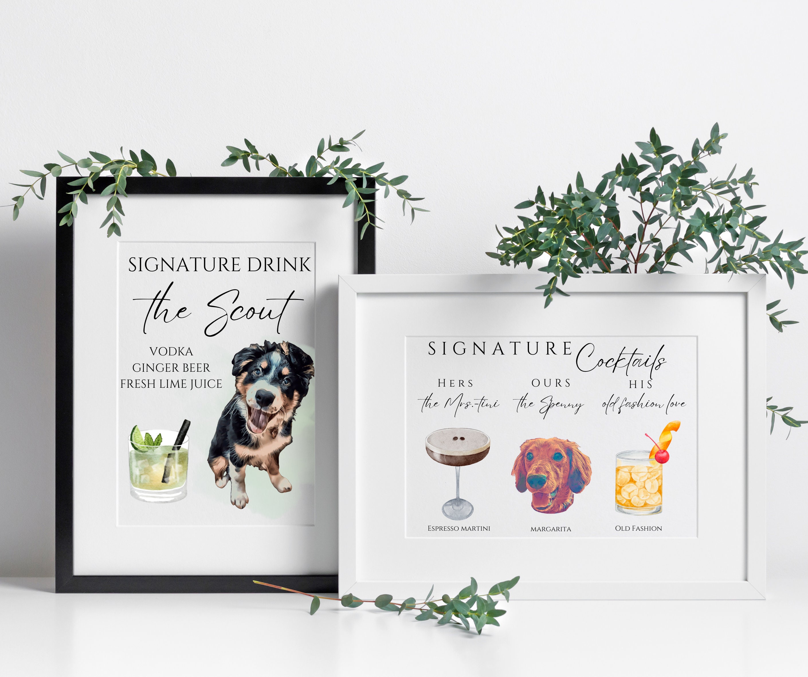 Signature Drink Pet Sign, Bar Menu Template, Printable Pet Bar Menu ...