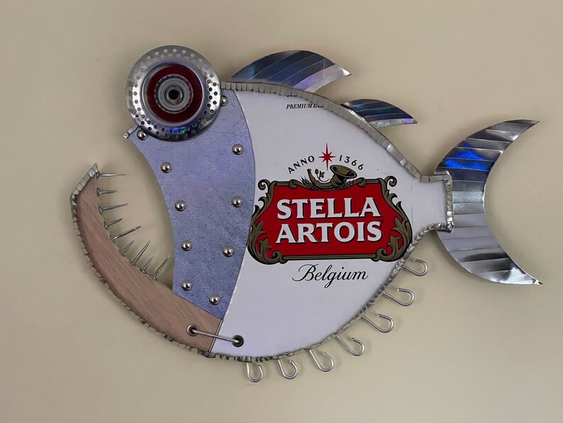 Stella Artois, Wooden Fish Wall Art, Fish Sculpture, Fish Decor, Beach ...