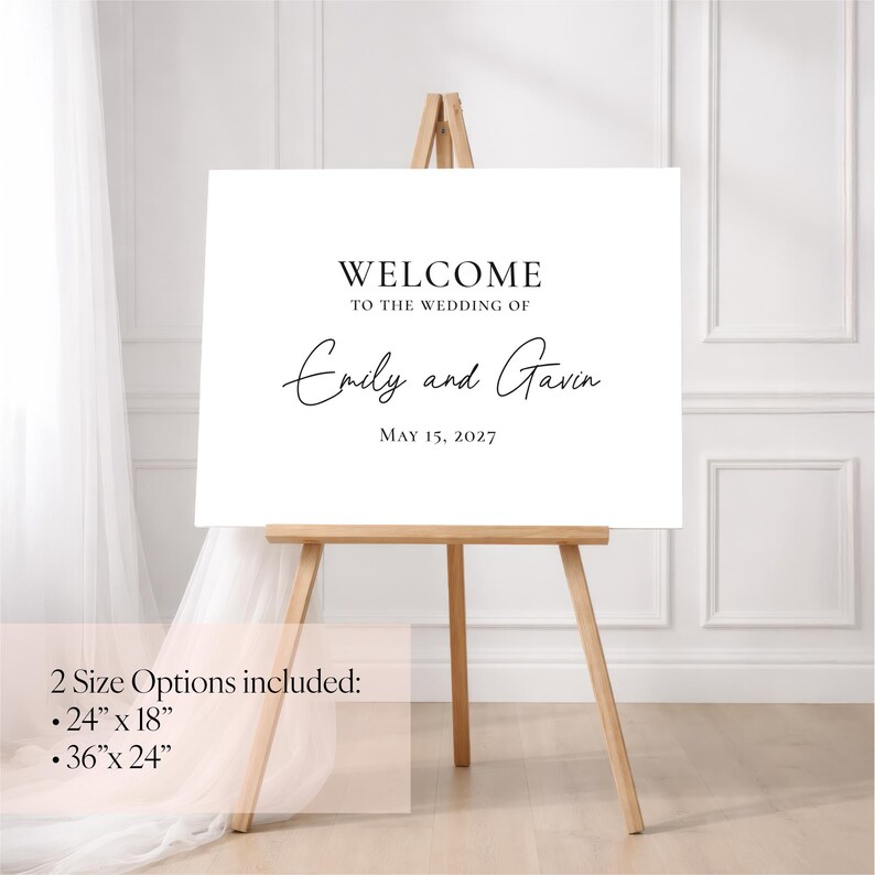 Welcome Sign | Editable Corjl Template | Modern Minimalist Wedding ...