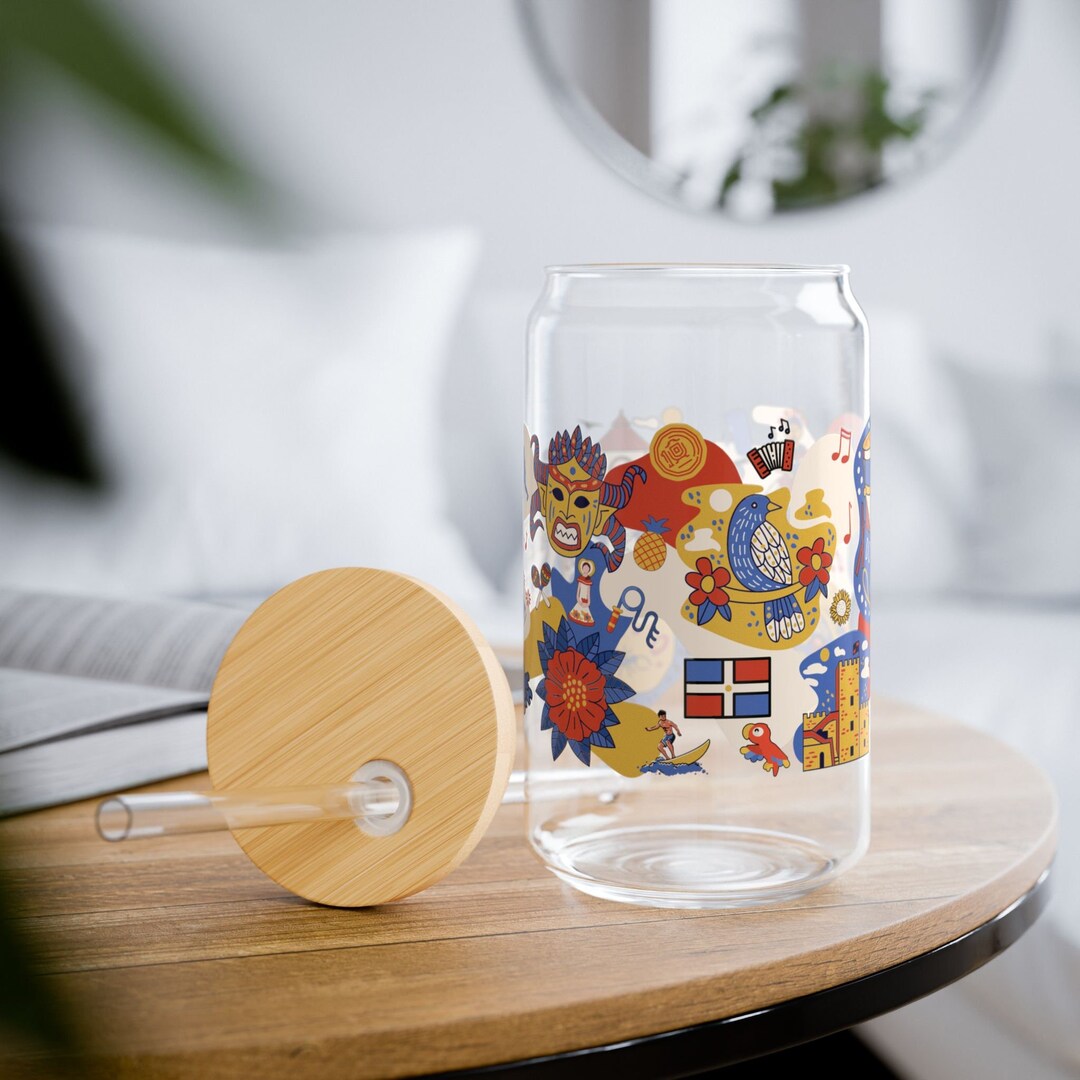 Dominican Culture Sipper Cup, Iced Coffee Cup, Beer Can Glass ...