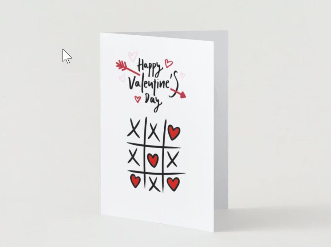 Cute Valentine's Day Card, Tic Tac Toe "you've Won My Heart ...