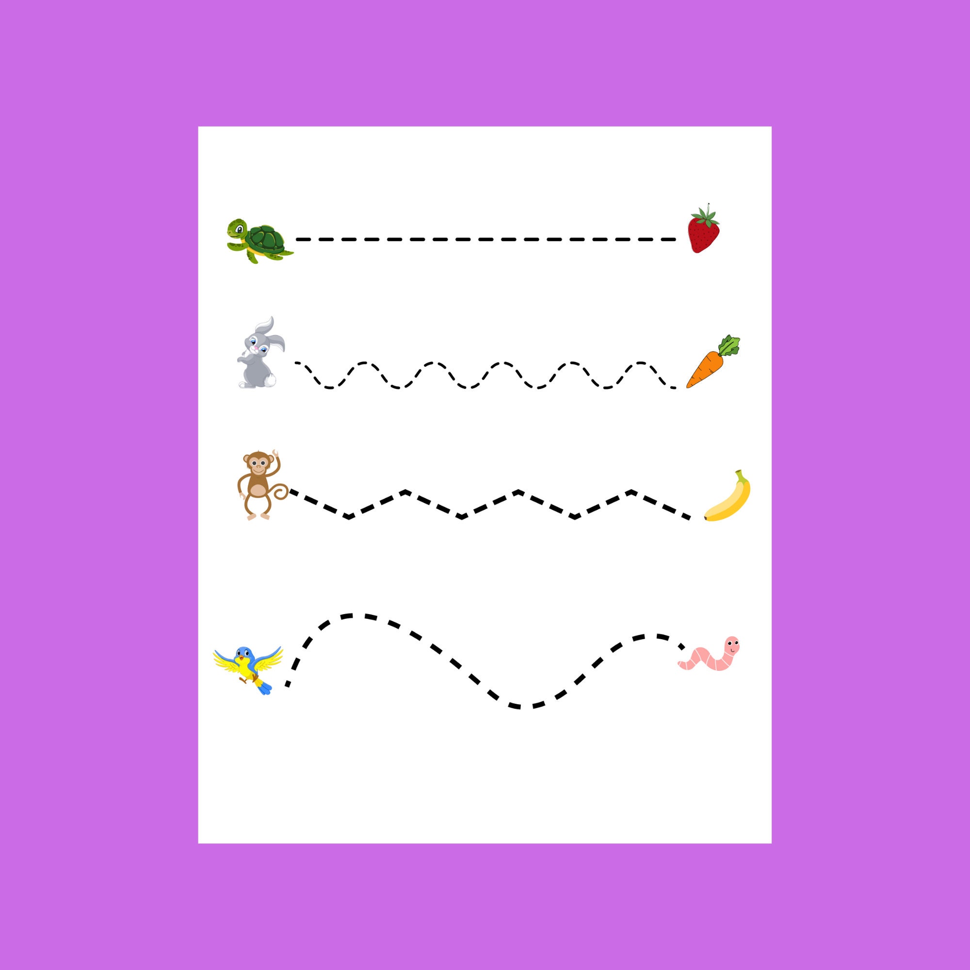 Printable Preschool Coloring Pages Tracing Worksheets - Etsy