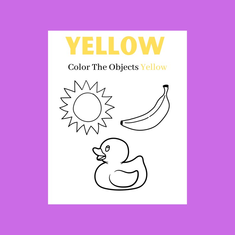 Printable Preschool Coloring Pages Learn Colors Worksheets - Etsy