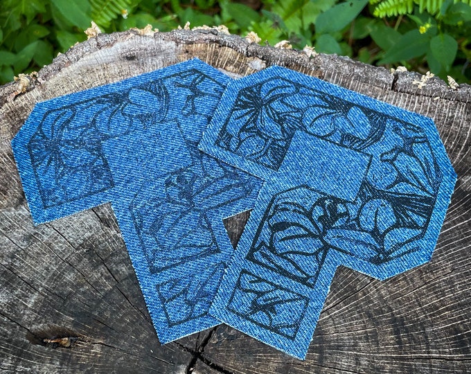 Floral Question Mark Patch | Tipper Music | Iron on | Dark Denim - Etsy