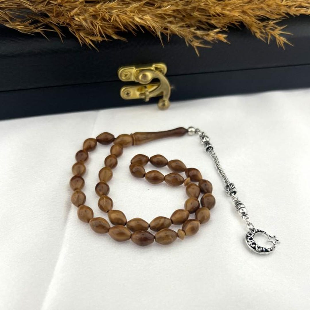 Natural Kuka Tree Rosary,ottoman Stylemen's Rosary Withmoon Stardetail ...