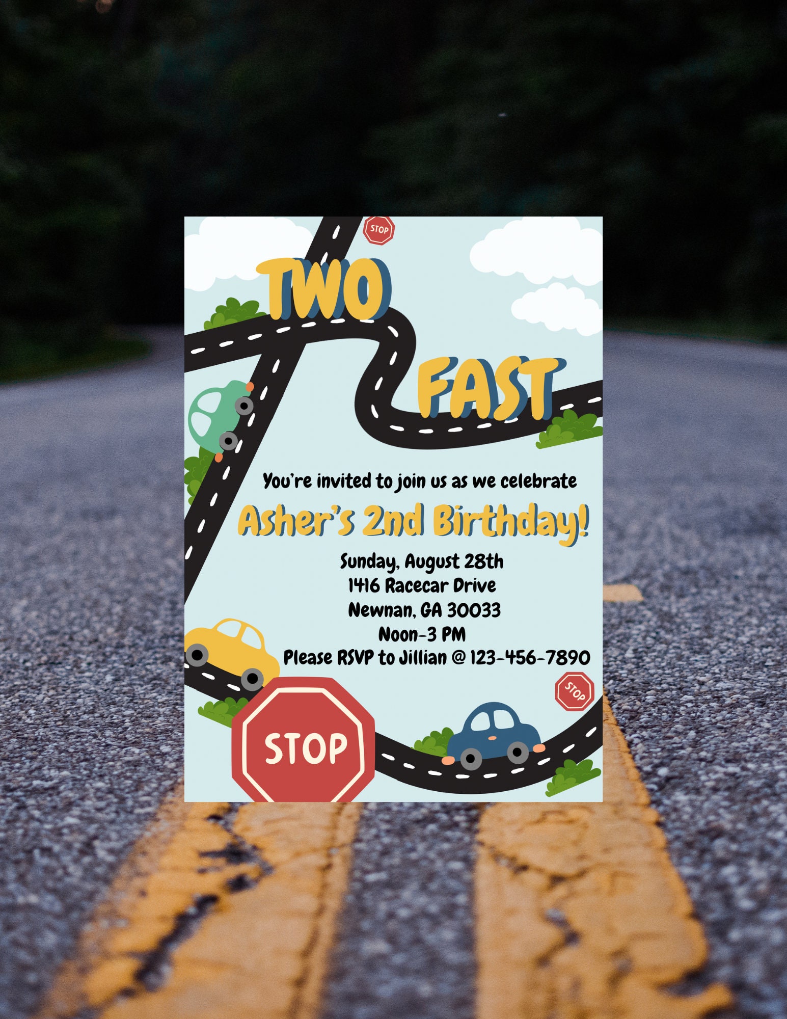 Editable TWO FAST Birthday Party Invitation Template Instant Digital ...