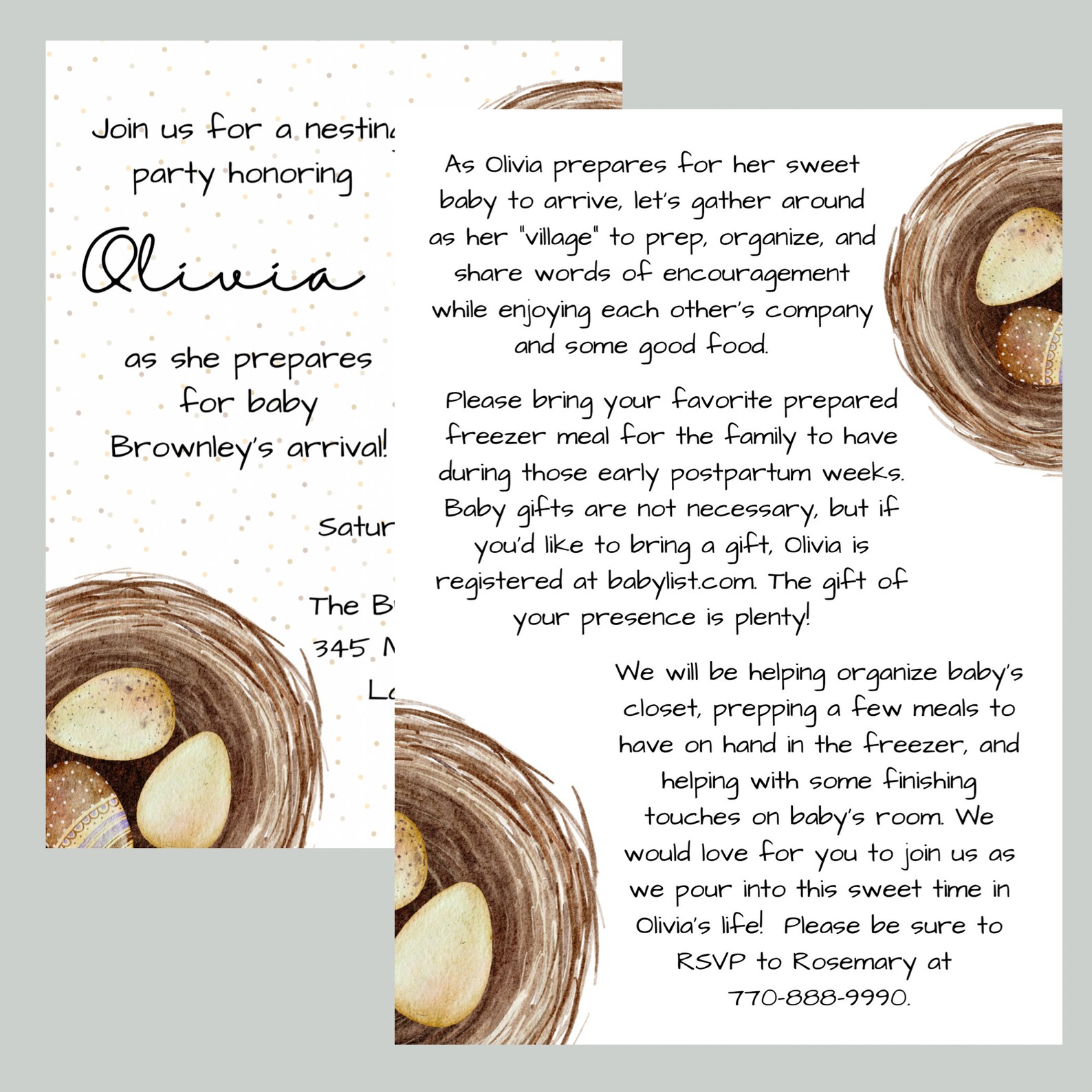 Editable Nesting Party Instant Digital Download Template for Mother to ...