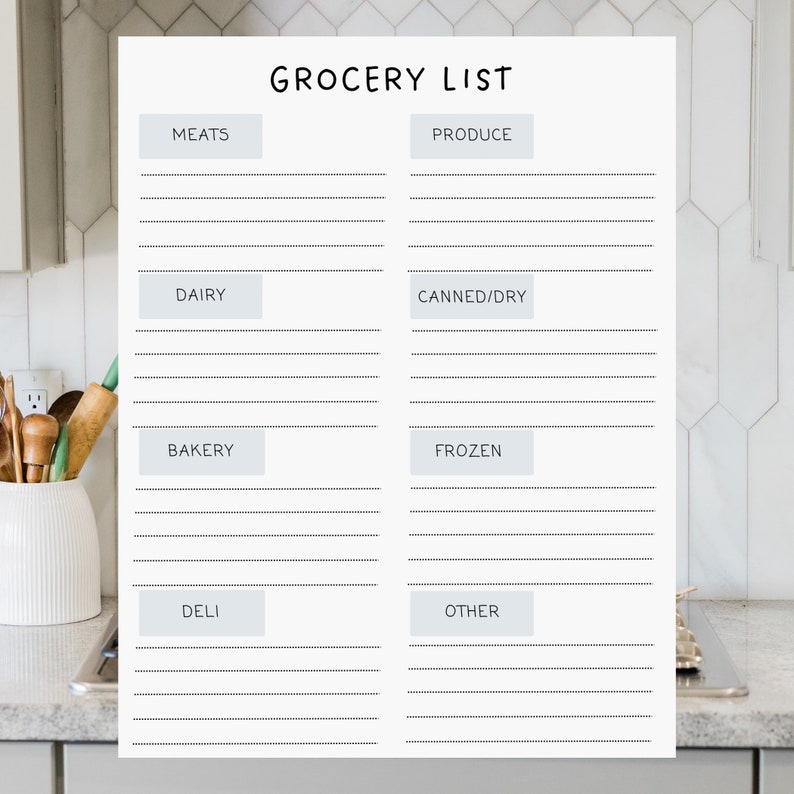 Editable Weekly Meal Plan With Grocery List Instant Download - Etsy