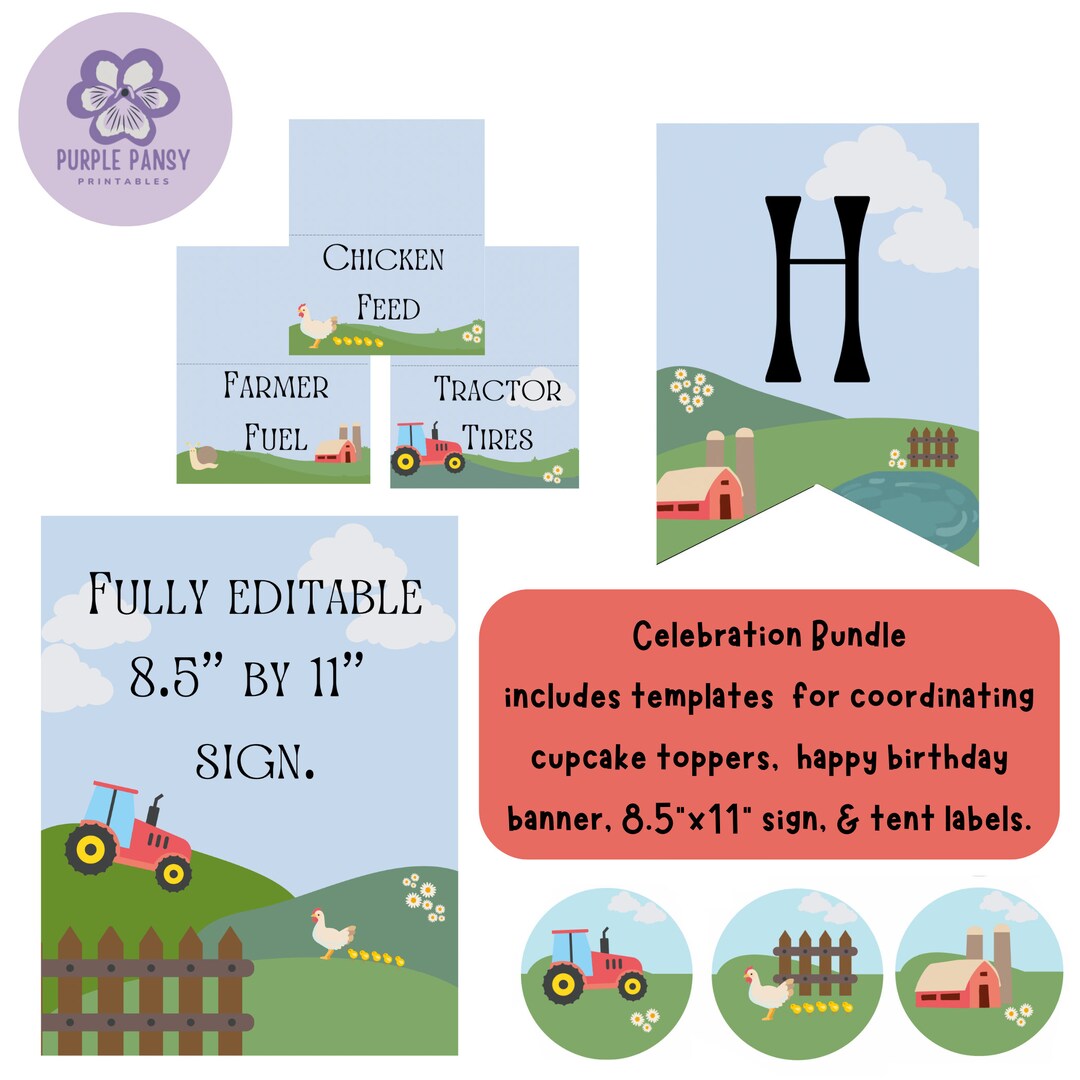 Editable Old Macdonald Had a Farm Birthday Party Invitation Celebration ...