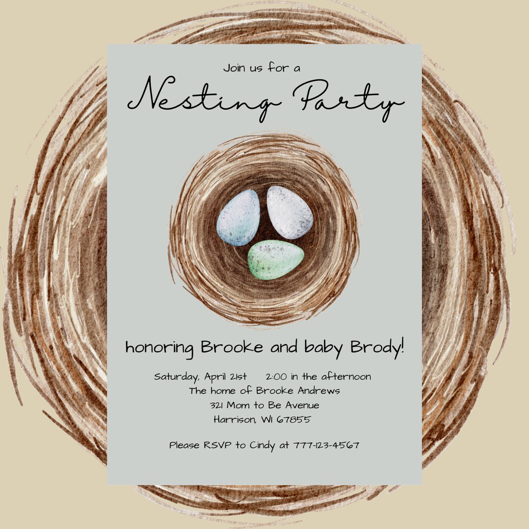 Editable Nesting Party Instant Digital Download Template for Mother to ...