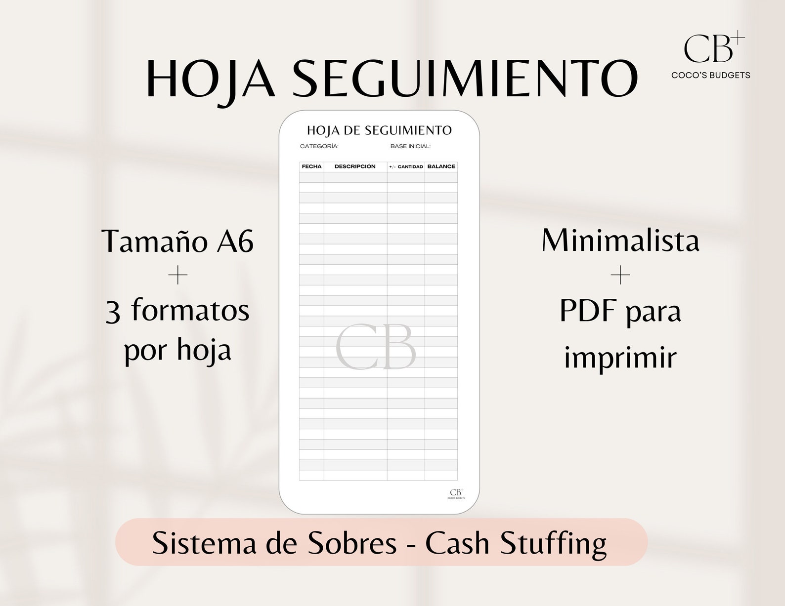 Hoja De Seguimiento / Registro / Budget Sheet / Dolar En Español / A6 ...