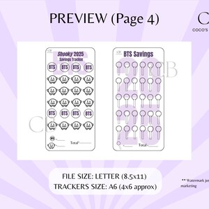 Savings Tracker / BTS / BT21 / Printable PDF / A6 Trackers / Save for ...