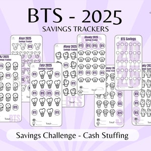 Savings Tracker / BTS / BT21 / Printable PDF / A6 Trackers / Save for ...