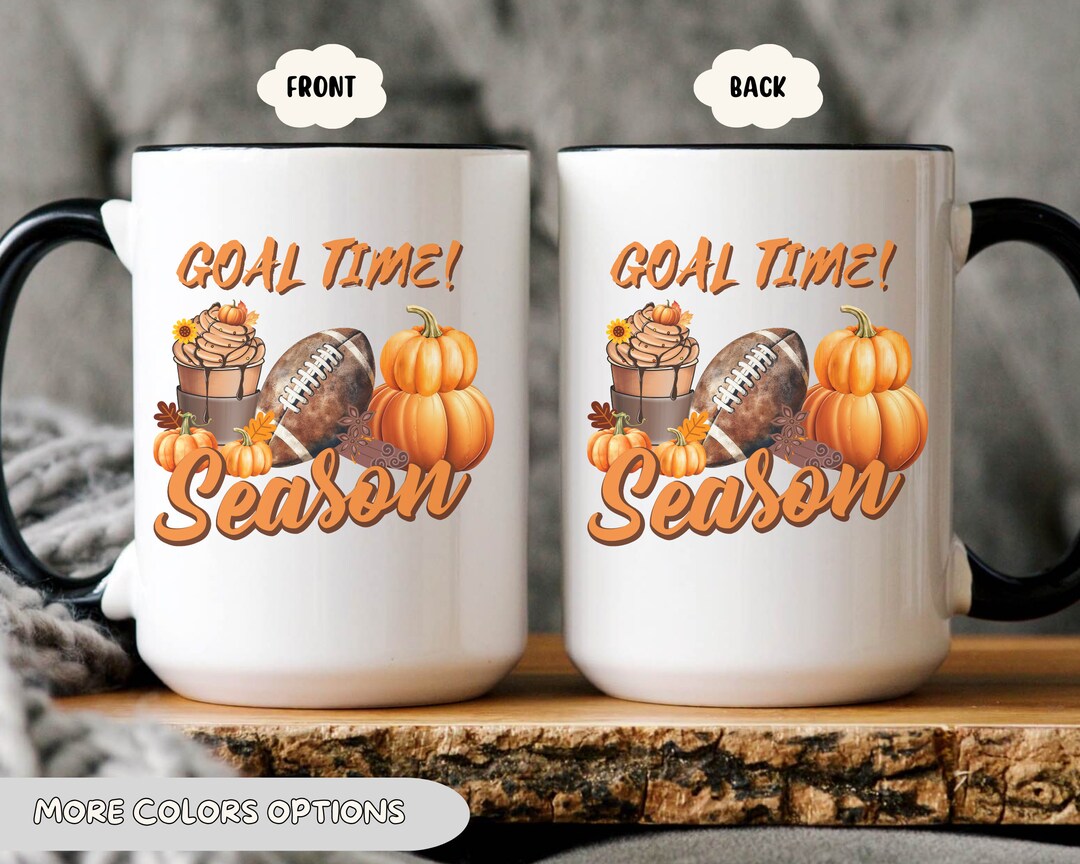 Goal Time Season Mug, Fall Autumn Mug, Football Season, Cute Pumpkin ...