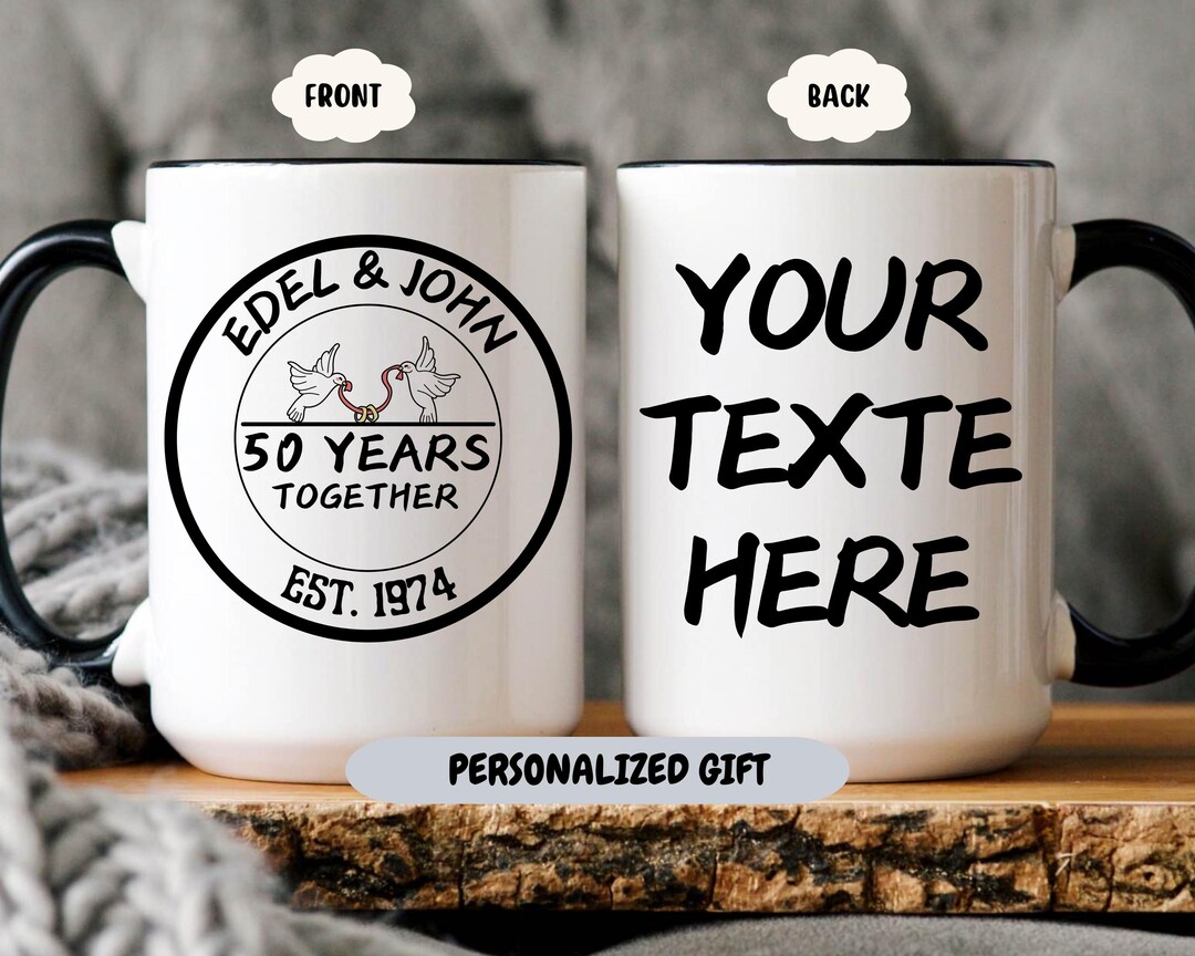 50th Anniversary Mug, 50 Year Wedding Anniversary Gift, Custom 50th ...