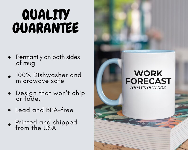 Personalized Funny Coffee Mug, Work Forecast Humor, Office Gift for ...