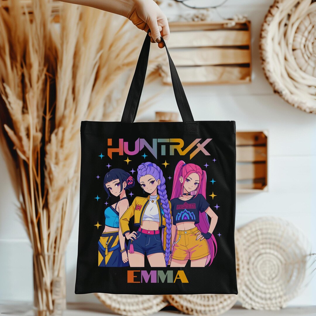 Kpop Demon Hunters Custom Tote Bag, Demon Hunters Girl Shopper, Korean ...