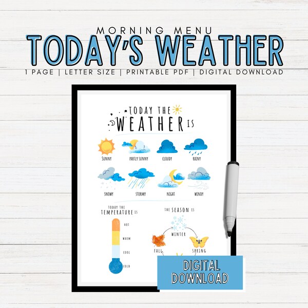 Printable Homeschool Morning Menu - Etsy