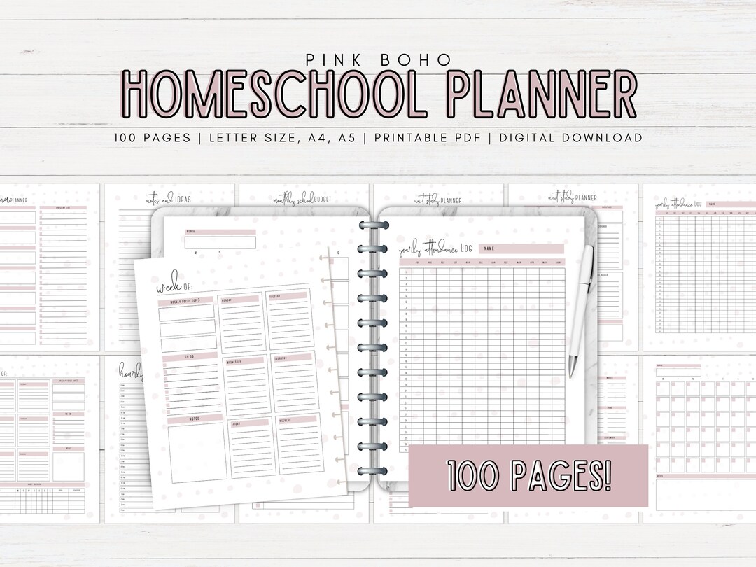 Homeschool Planner Homeschool Planner Printable Undated - Etsy