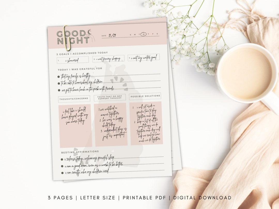 Self Reflection Journal Printable Journal Mindfulness - Etsy