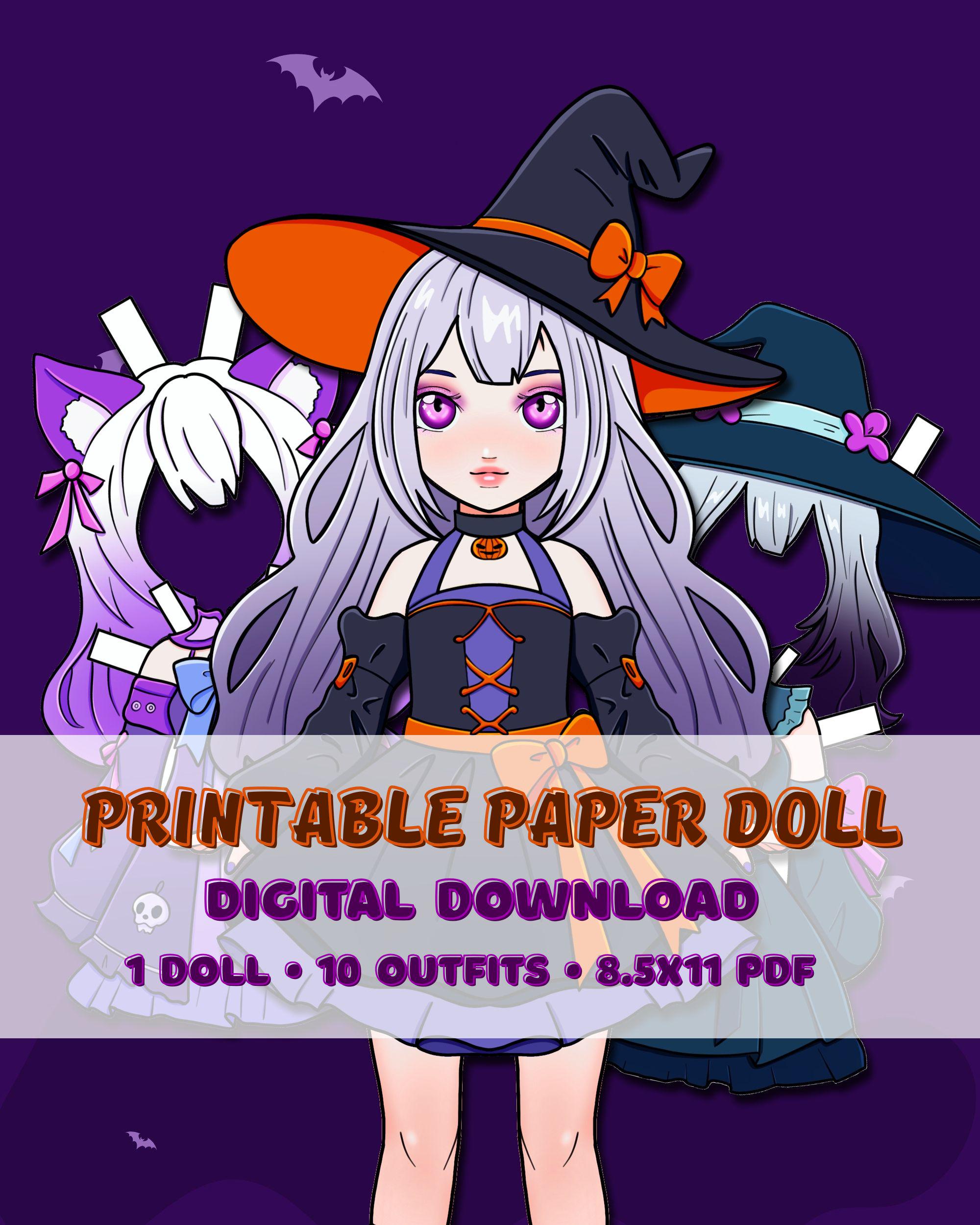 Printable Anime Witch Cut Out Paper Doll (instant Download PDF) - Etsy