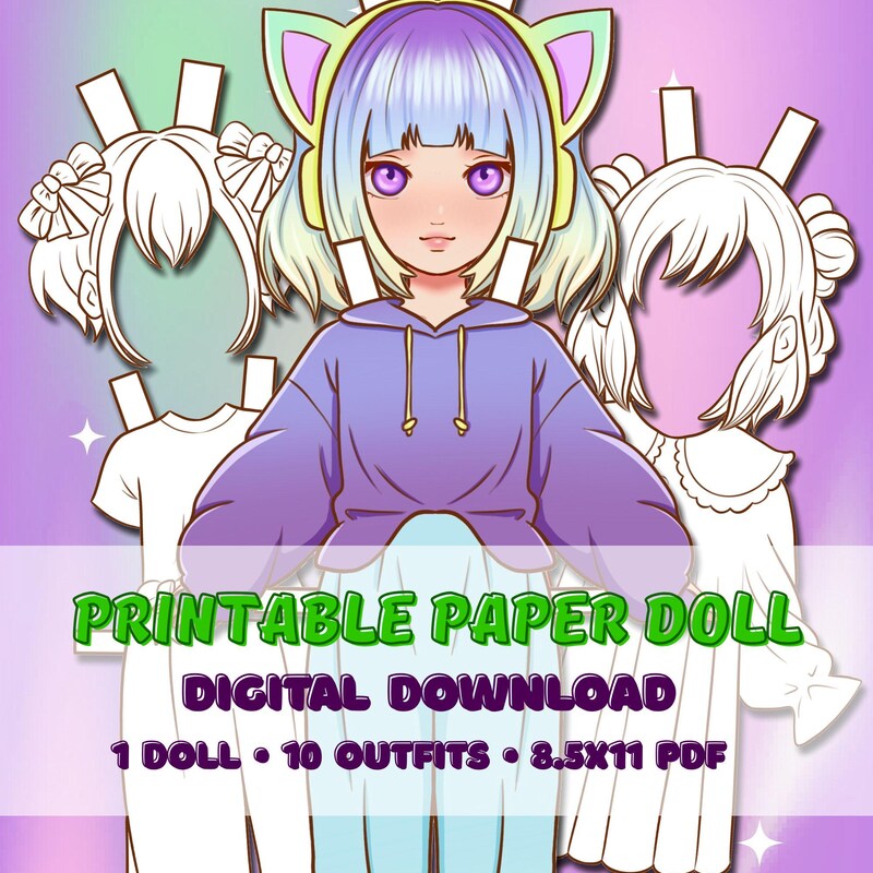 Anime paper doll - Etsy España