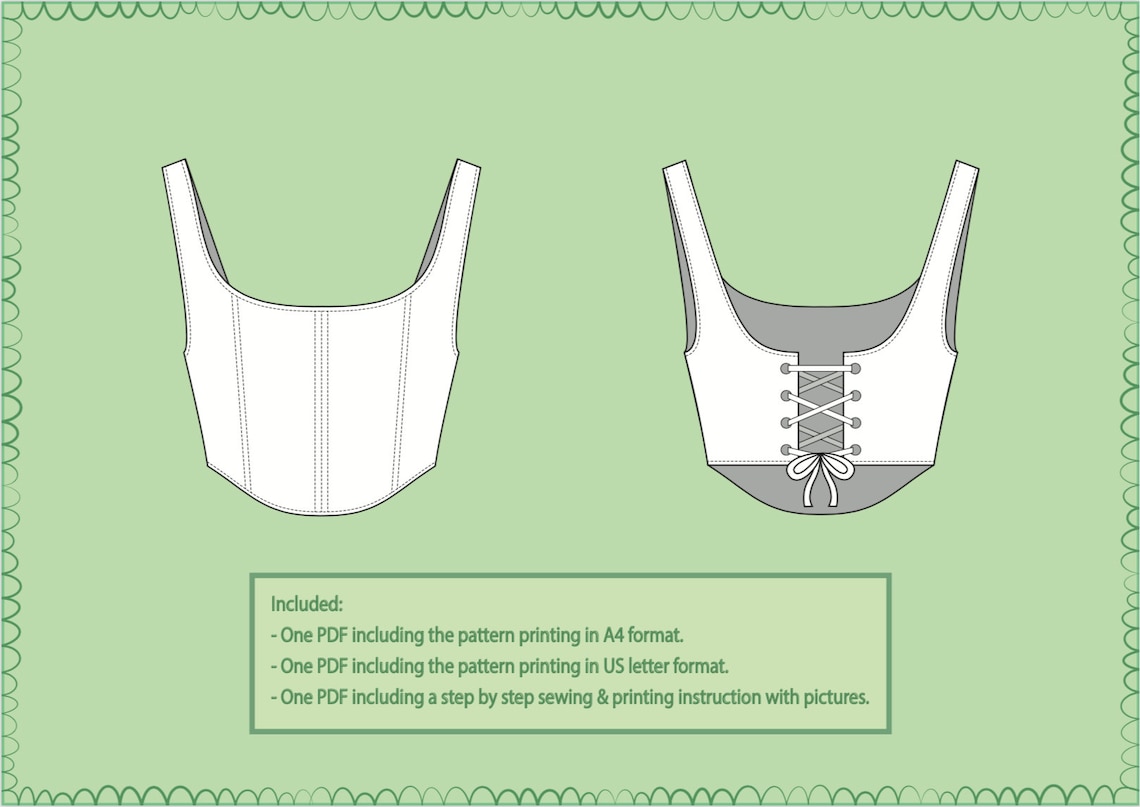 Corset Top PDF Sewing Pattern Lace up Top PDF Sewing Pattern - Etsy