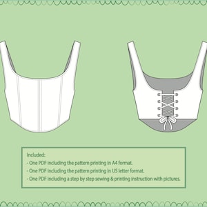 Corset Top PDF Sewing Pattern | Lace up Top PDF Sewing Pattern ...