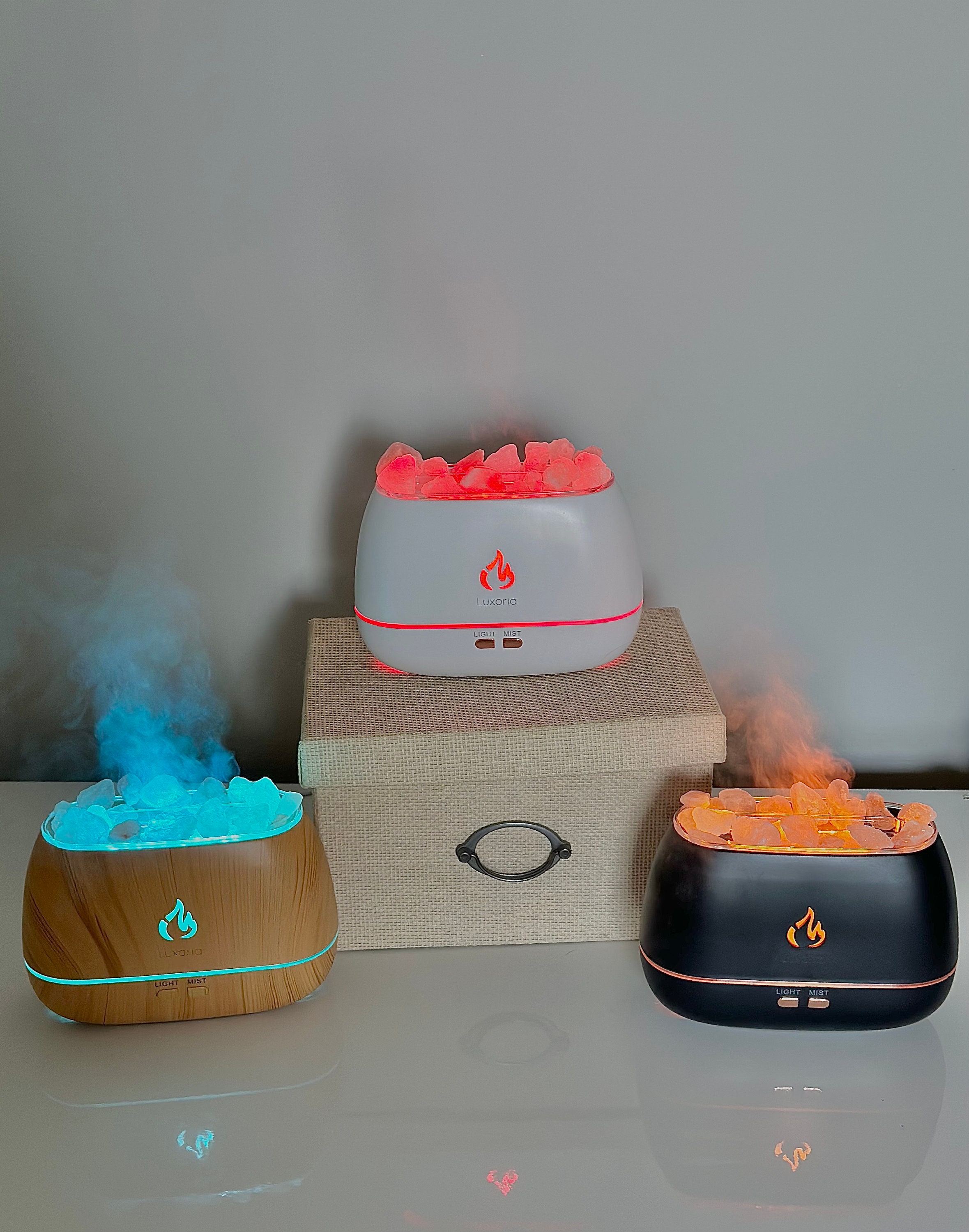 Essential Oil Diffuser , 100% Himalayan Salt, Flame Lamp Aromatherapy ...