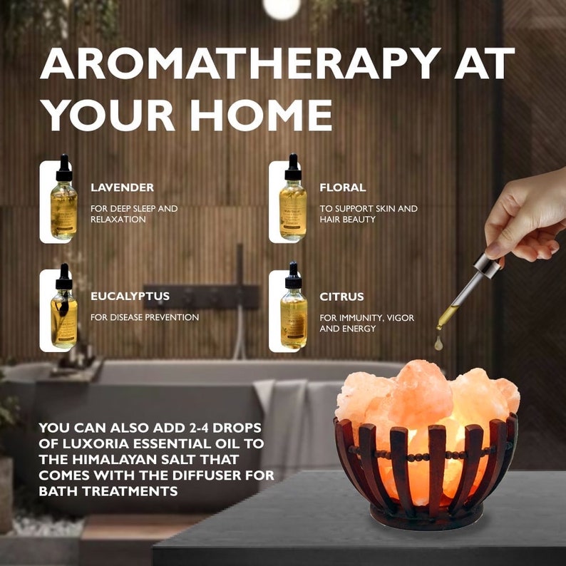 Essential Oil Diffuser, With 100% Himalayan Salt, Flame Lamp, Aroma Air ...