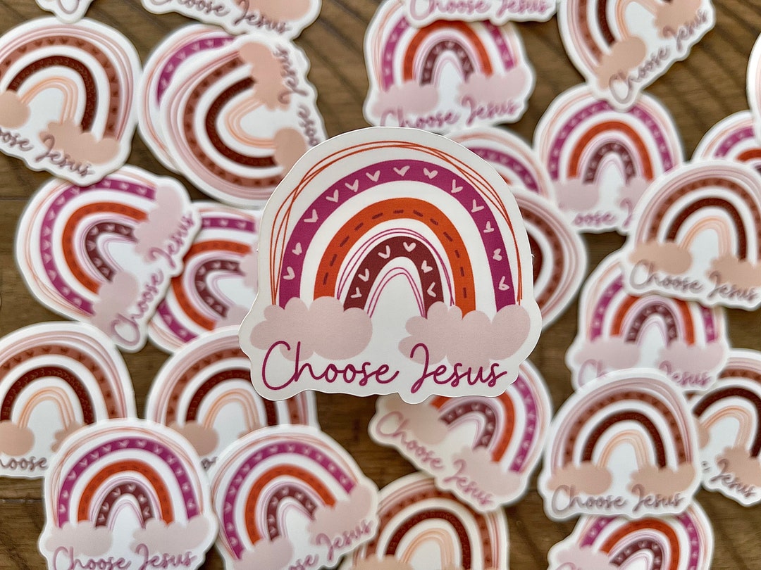 Pink Choose Jesus Rainbow Sticker, Faith Sticker, Christian Sticker ...