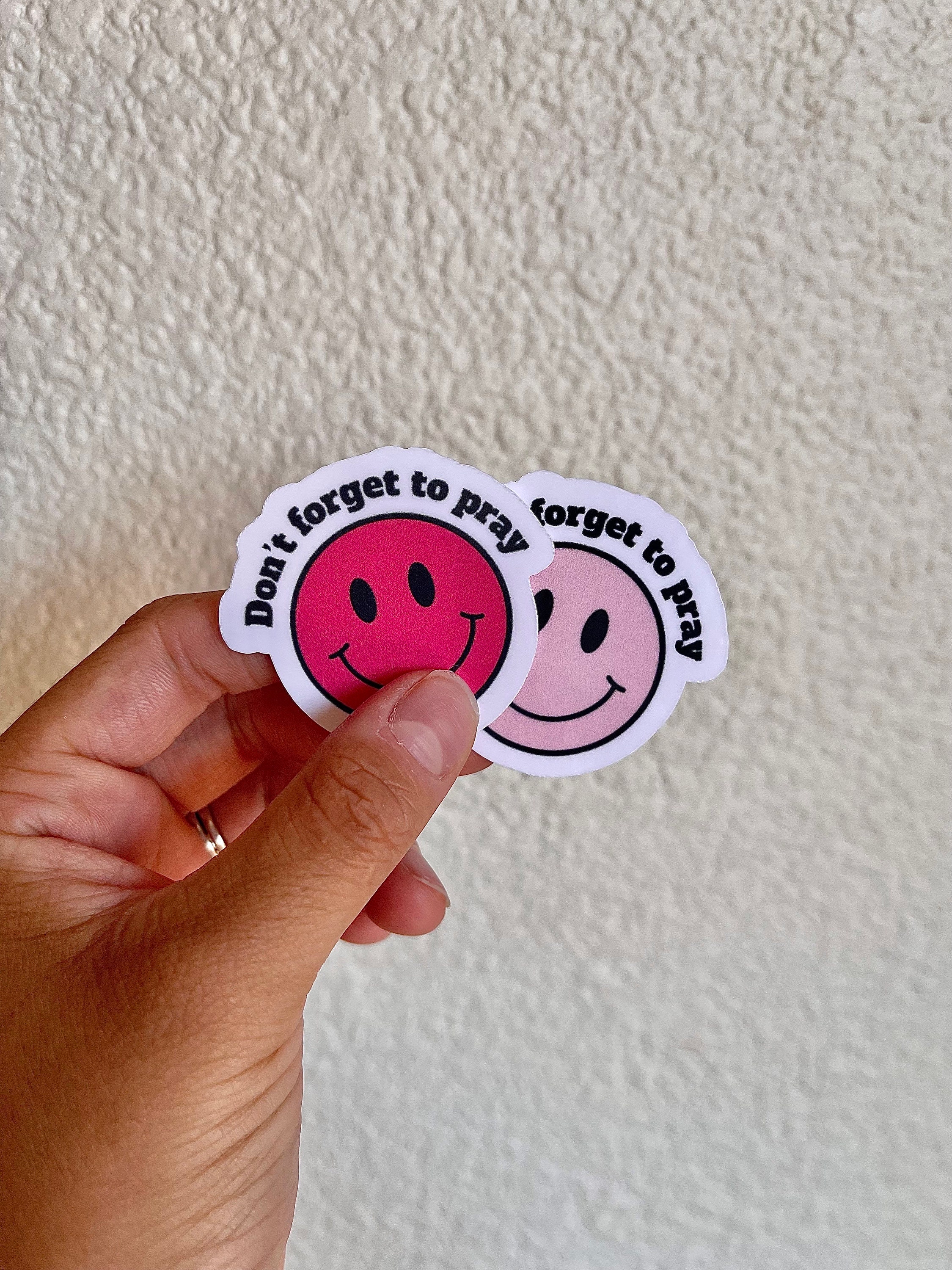 Dont Forget to Pray Smiley Face Light and Dark Pink Pink Die - Etsy