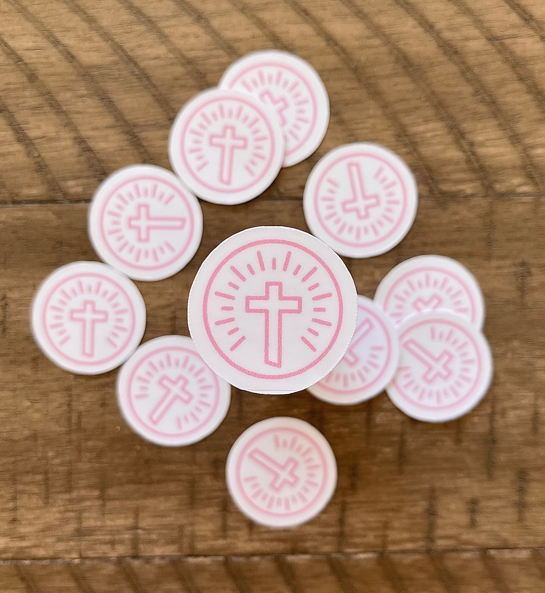 Pink Cross Logo Sticker | Pink Cross Religious Sticker | Water Bottle ...
