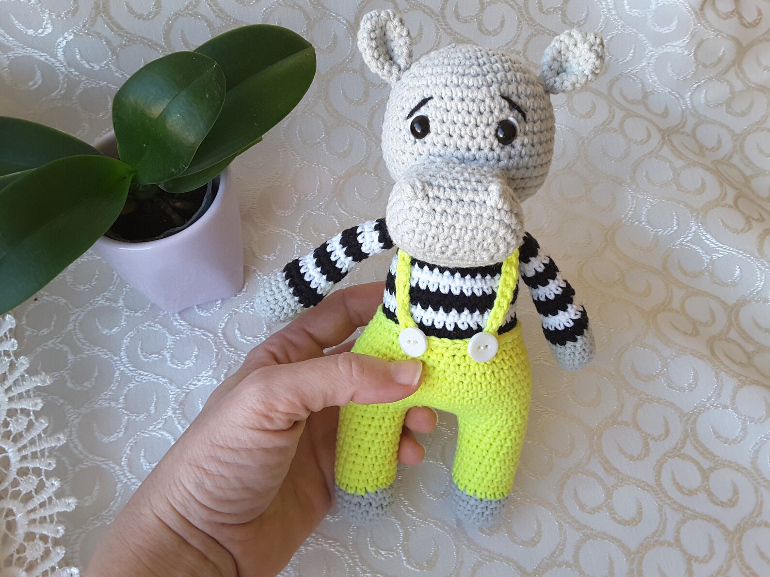 CROCHET PATTERN Hippo Toy Pattern Amigurumi Animal Pattern Stuffed Toy ...
